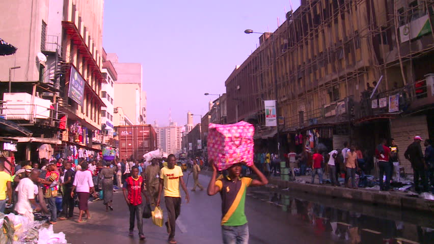 BUSY NIGERIAN MARKET LAGOS, NIGERIA - APRIL 5, 2017: A Busy Market In ...