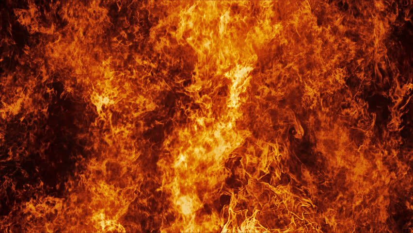 Inferno Fire Wall In Slow Motion With Seamless Loop Isolated Stock ...
