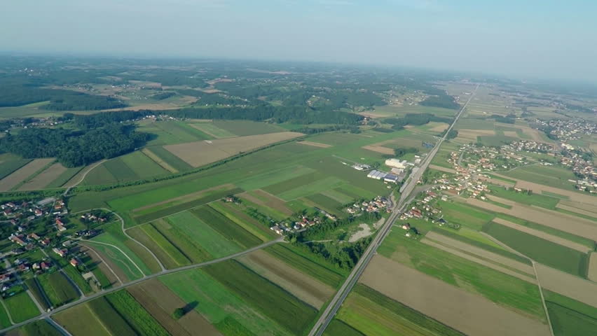 Aerial View Houses In Residential Suburban Neighborhood With Backyard ...