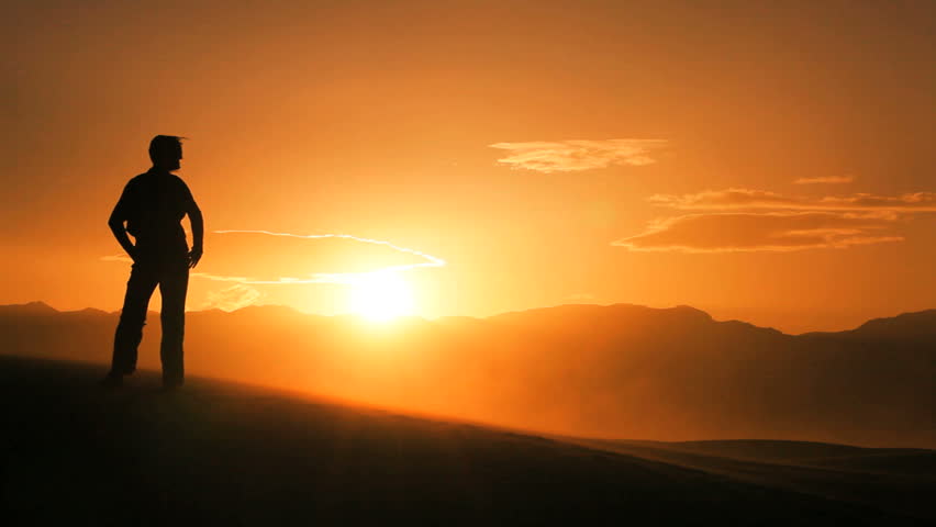 Man Success Top Mountain Sea Ocean Flare Concept HD Stock Footage Video ...