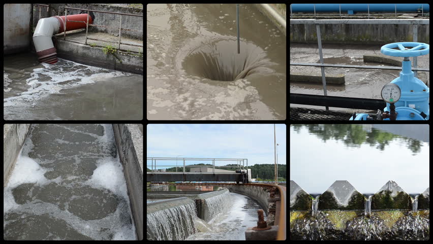 Waterworks. Sewage Waste Water Treatment Plant. Water Sedimentation And ...