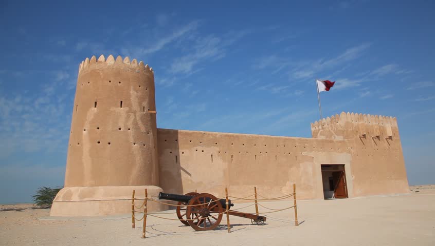 Historic Al Zubara Fort In Qatar, Middle East Stock Footage Video ...