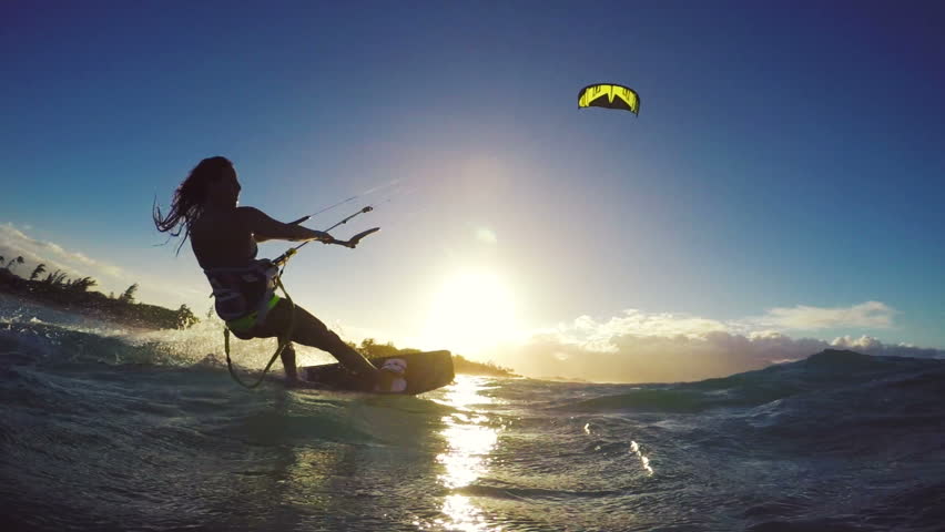 Extreme Kitesurfing Girl Front Flip Stock Footage Video (100% Royalty ...