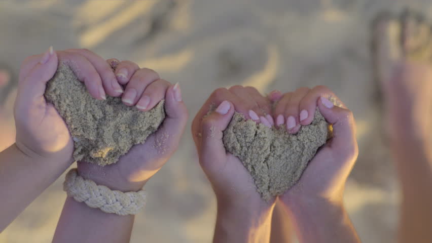 Teenage Girls Hold Sand in Stock Footage Video (100% Royalty-free ...