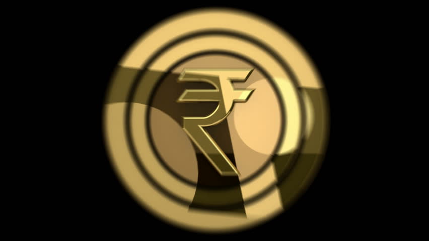 Rotating Indian Rupee Symbol Gold Stock Footage Video (100% Royalty ...