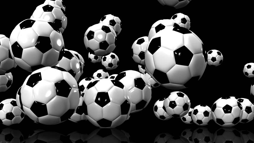 Bouncing Soccer Balls On Green Background. Stock Footage Video 13251788 ...
