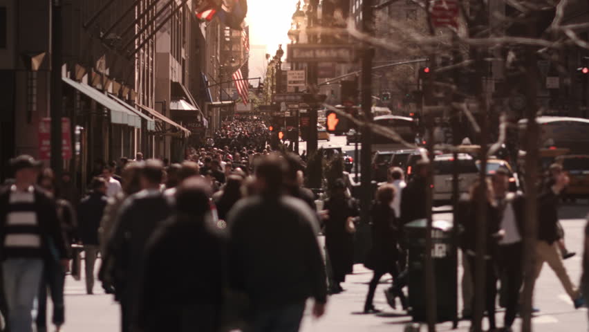 Crowded Street. New York City. US. People Walking In Busy Street Of ...