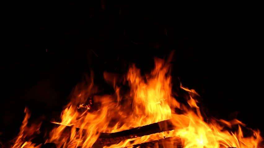 Calm Fire Background (full Hd ,slow Motion, Seamless Loop) Stock ...