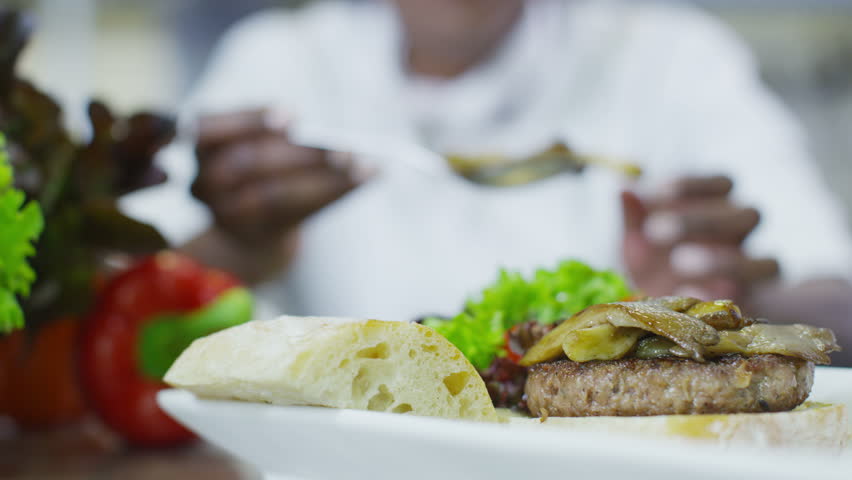 A Delicious Gourmet Meal Is Being Given The Finishing Touches By The ...
