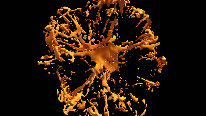 Splashing Orange Paint. Explosion of Stock Footage Video (100% Royalty ...