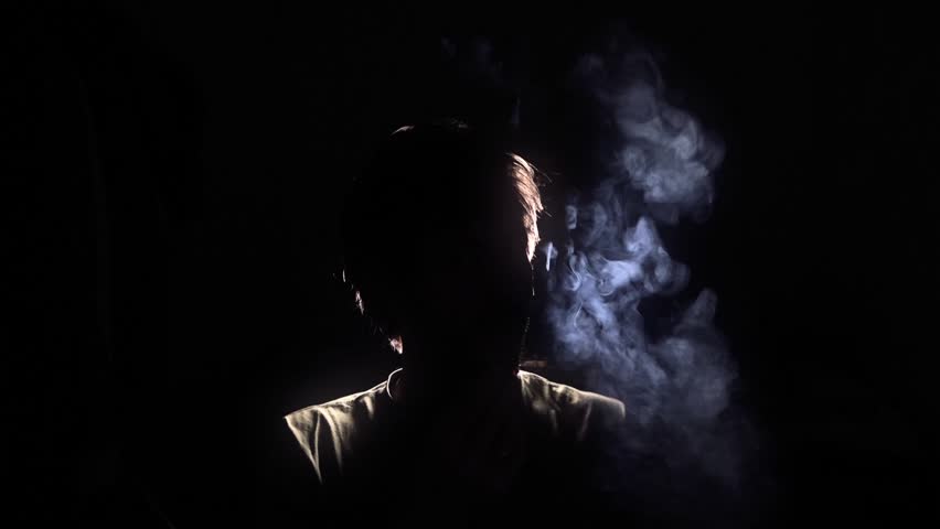 Cigarette Smoker Silhouette Back Lit Man. Back Lit Silhouette Of Man ...