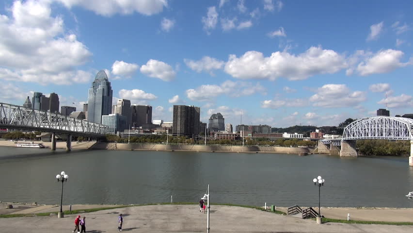 Bridge to Cincinnati over the river in Ohio image - Free stock photo ...