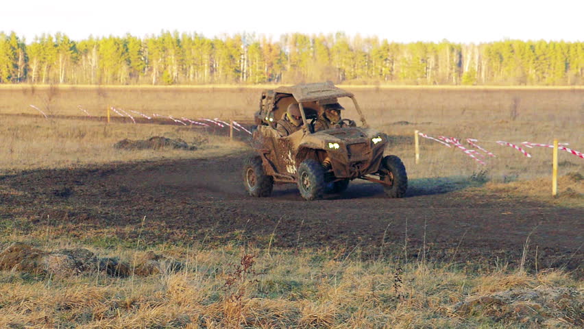 Utv Car Racing. Mud Track. Stock Footage Video (100% Royalty-free ...
