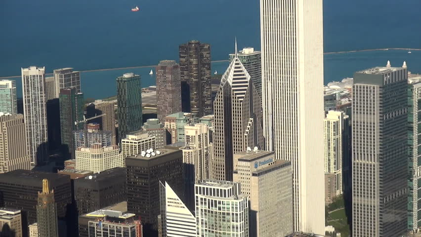 City of Chicago Daylight Aerial Stock Footage Video (100% Royalty-free ...