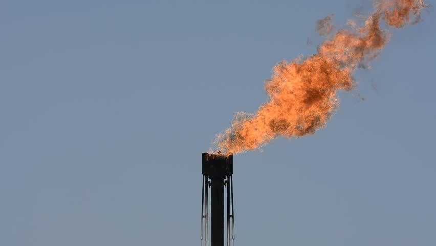Flaring Of Dangerous Gases In The Oil Field Stock Footage Video ...