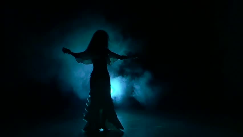 Shadow Silhouette Of Woman With Slim Body Dancing. Shadow Dancer Stock ...