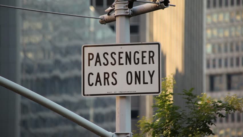 Stock Video Clip of City sign restricting traffic to passenger cars ...