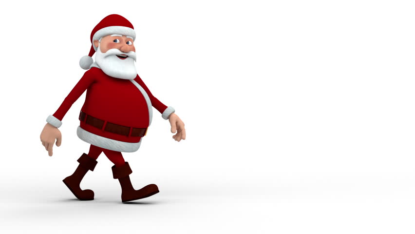 Cartoon Santa Claus Walking Across Stock Footage Video (100% Royalty ...