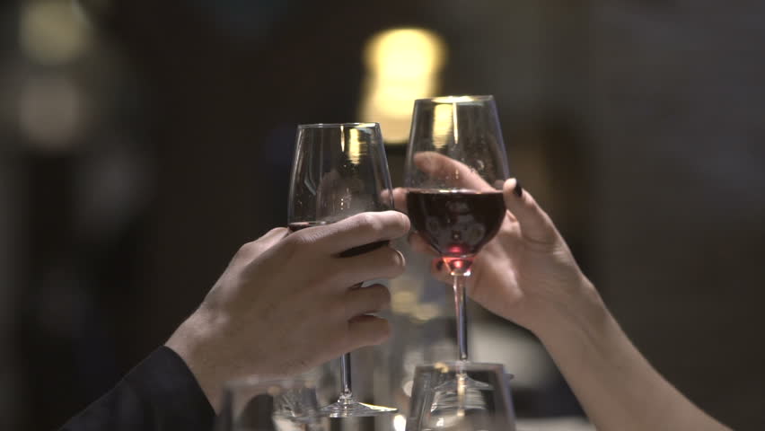 Woman and Man, Toast, Clinking Stock Footage Video (100% Royalty-free ...