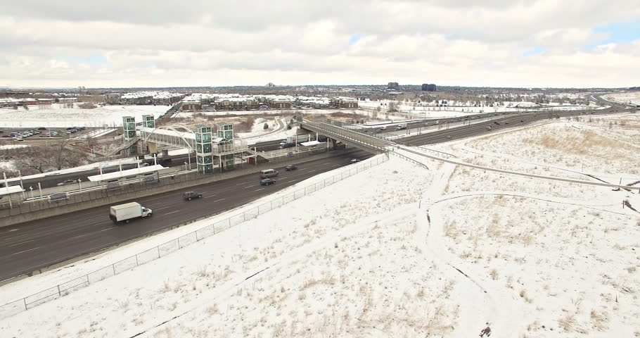 Aerial View Of Dayton Lightrail Station In Denver, Colorado. Stock ...
