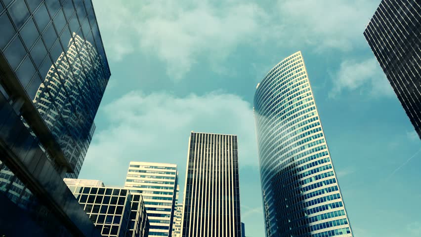 Luxury Business Buildings. Glass Construction Architecture. Modern ...