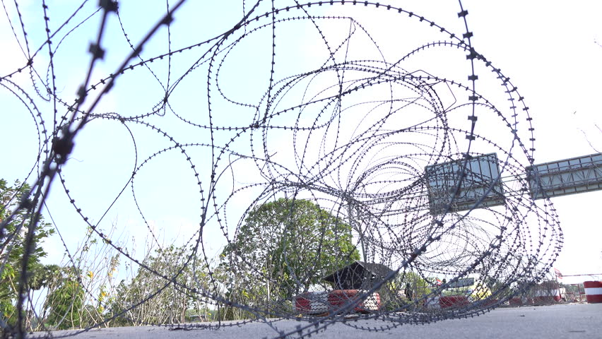 Soldier Fence in the Checkpoint Stock Footage Video (100% Royalty-free ...