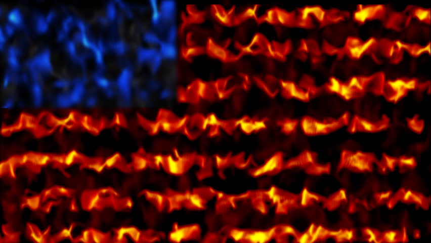 Stock Video Clip of American flag blazing in colored flames. | Shutterstock