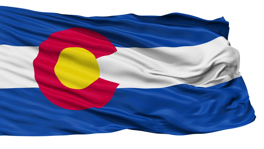 Waving Flag Of The US State Of Colorado With A Stylised Design ...