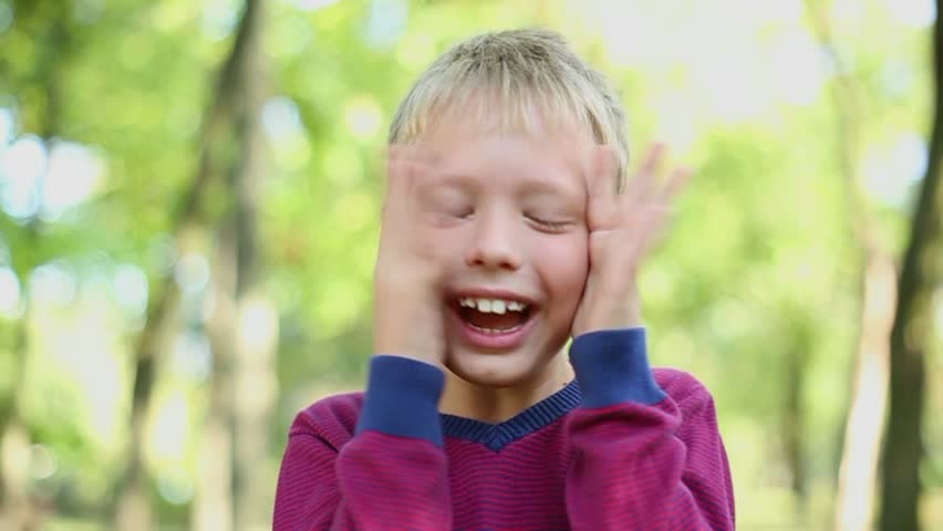 Cheerful Kid Making Funny Faces Stock Footage Video (100% Royalty-free ...