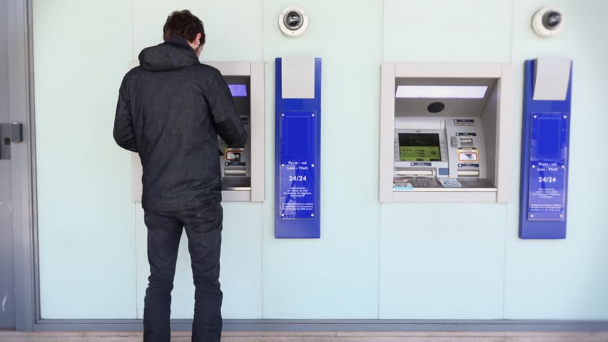 Euro ATM Cash Machines In France. Automated Teller Machine Is An ...
