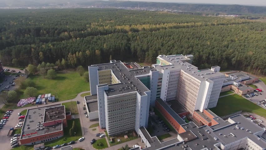 Stock video of establishing shot, big modern imposing building ...