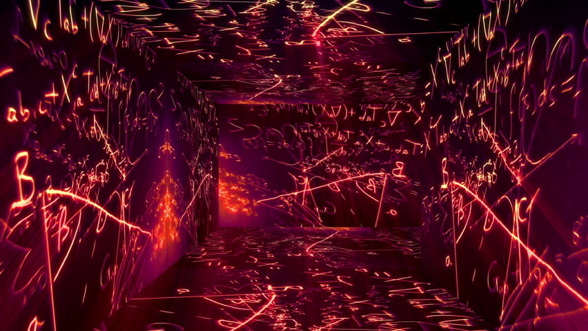 Labyrinth Design With Mathematical , Physical Science Formulas Flying ...