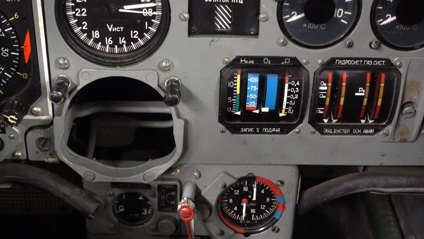 Cockpit Small Airplane Instruments For Flight Simulator Training Stock ...