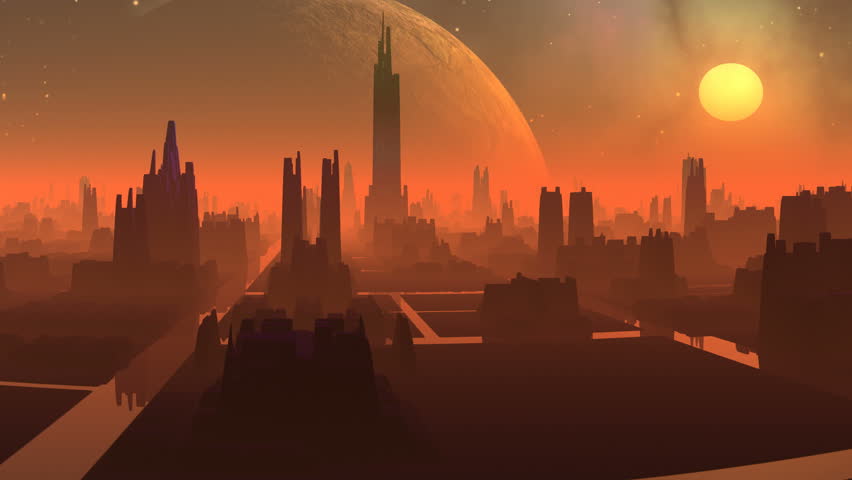 Fantastic (alien) City And Huge Planet. The Fantastic (alien) City Is ...