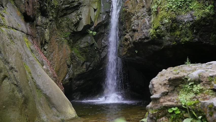 Stock video of waterfall slow motion water flow surrounded | 17061874 ...