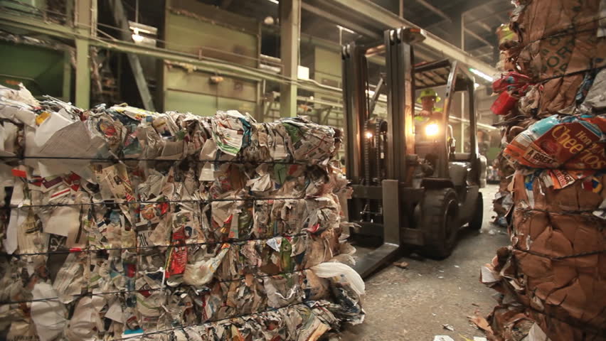 Pressed Piece Of Steel Handling With Special Equipment. Scrap Metal ...