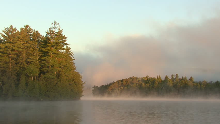 Stock video of fog drifts over water as early | 1732174 | Shutterstock