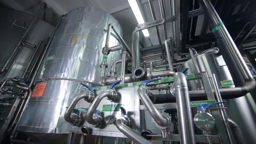 Pipes In A Industrial Factory. Chenical, Gas, Oil, Water, Bio Gas Tubes ...