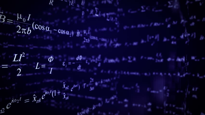 Beautiful Blue Formulas Flying. Good For Sciense Titles And Background ...