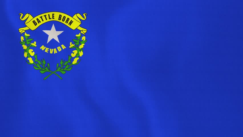 Seamless Loop Of The Nevada State Flag With Highly Detailed Fabric ...