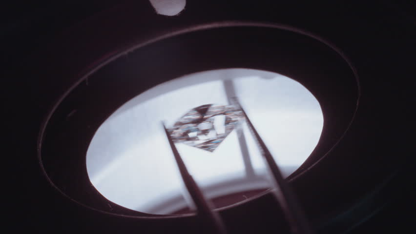 Close Up Inspecting Diamond Under Microscope Stock Footage Video ...