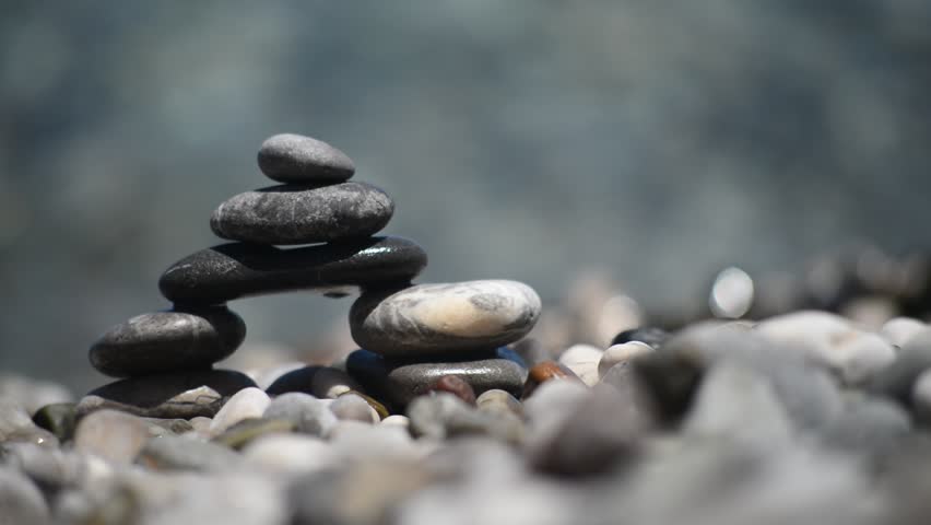 Pebble Bridge On the Beach Stock Footage Video (100% Royalty-free ...
