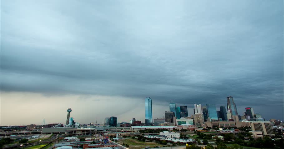Stock video of storm passes over downtown dallas with | 18393994 ...