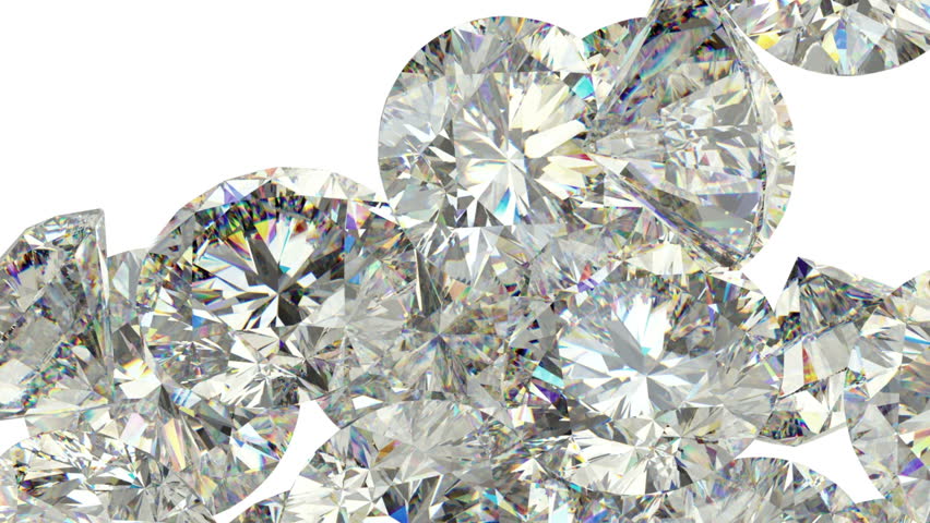 Gemstones Scatter And Fly Away Over White Background With Alpha Stock ...