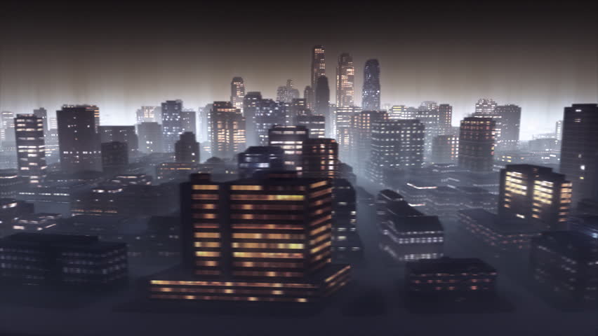 Stock video of 3d animated cityscape by night. loop. | 1867174 ...