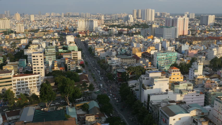4k City Panorama of Saigon, Stock Footage Video (100% Royalty-free ...