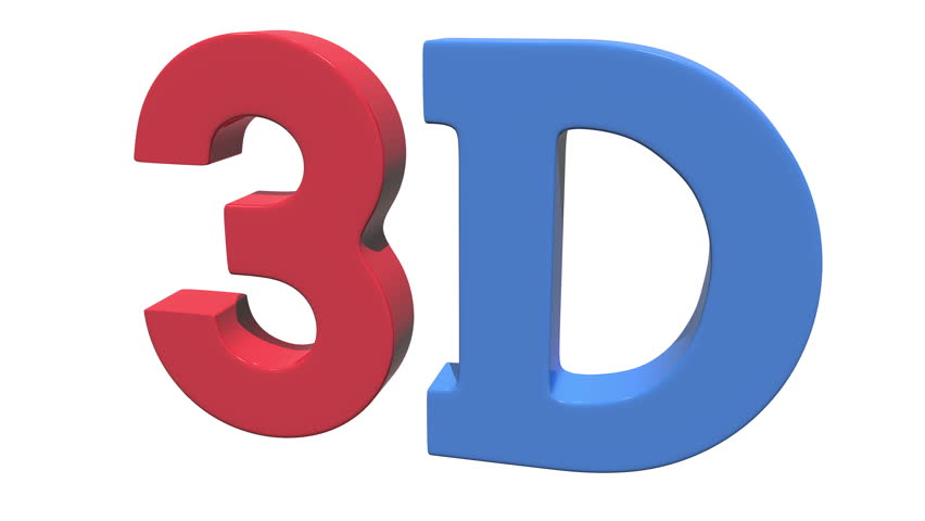 3D Sign Text Logo Icon In Red And Blue Colors Isolated On Chroma Key ...