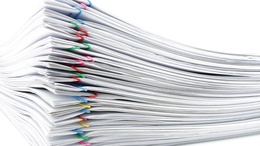 Stack Paperwork Overlap Report Of Sales And Receipt Place On Table With ...