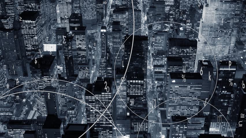 Data Stream Numbers Floating Over City Symbolizing Global Business Networking Connection Stock ...