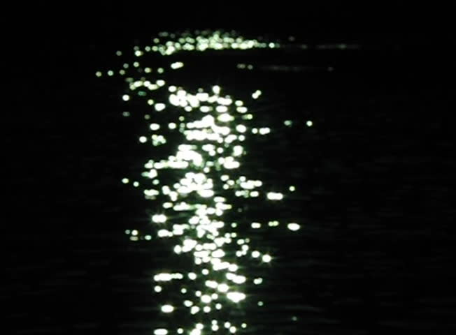 Water Ripples. Moon Light Reflection In Water. Stock Footage Video ...